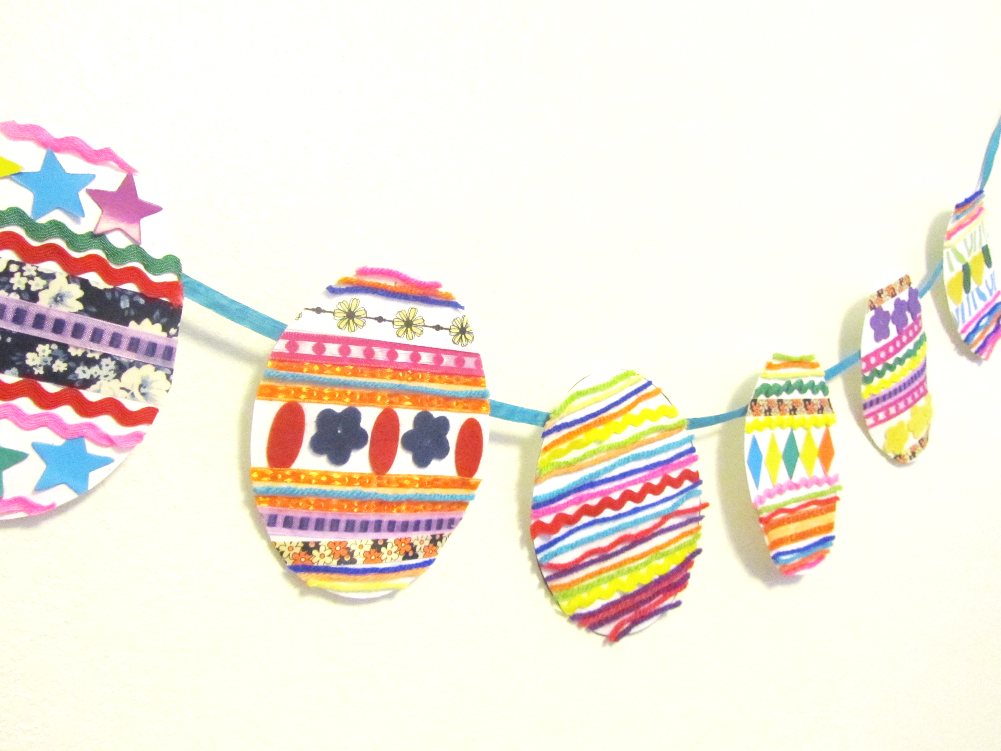 Recycled Scrap Paper Easter Egg Garland